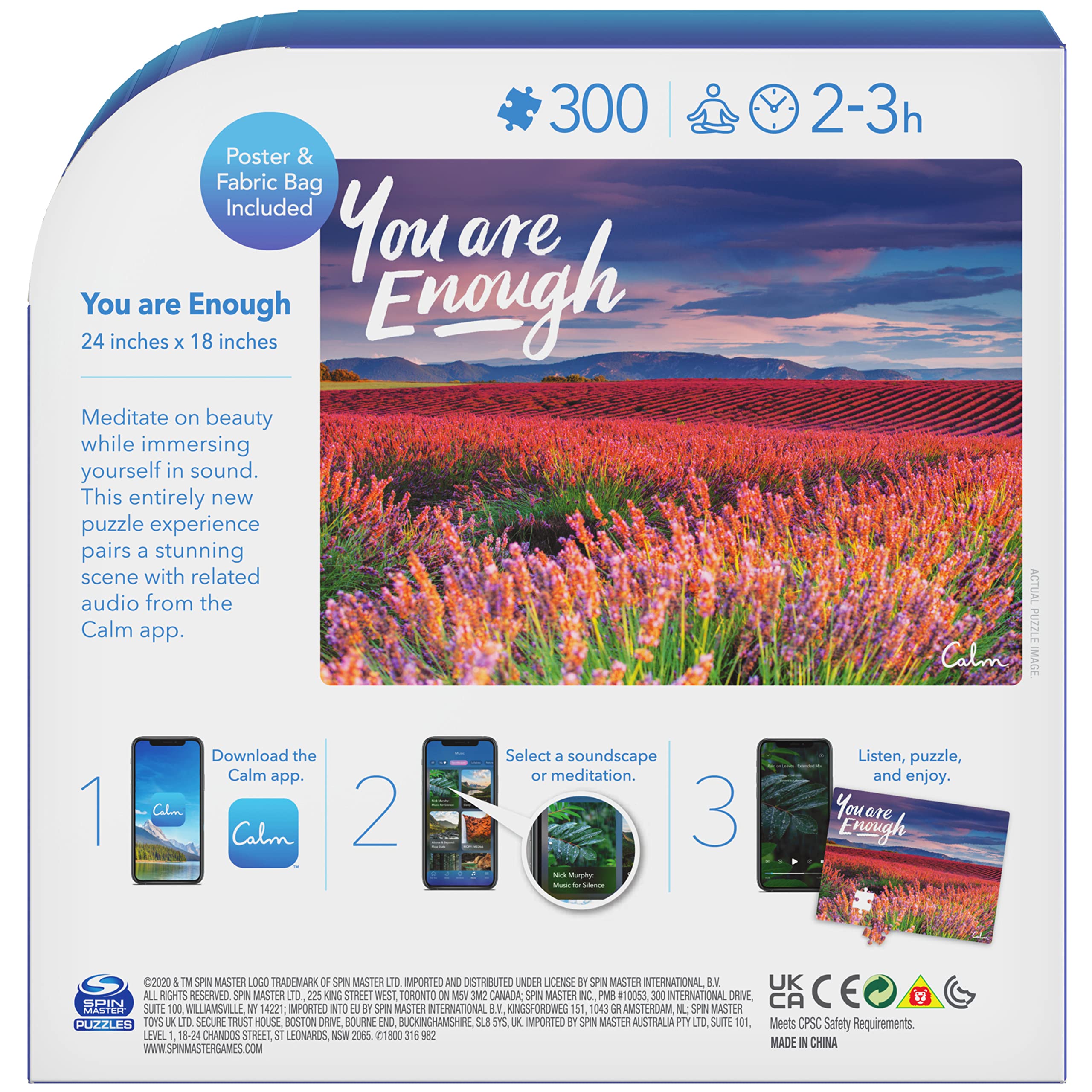 300-Piece Calm Jigsaw Puzzle for Relaxation, Stress Relief, and Mood Elevation, for Adults and Kids Ages 8 and up, You are Enough
