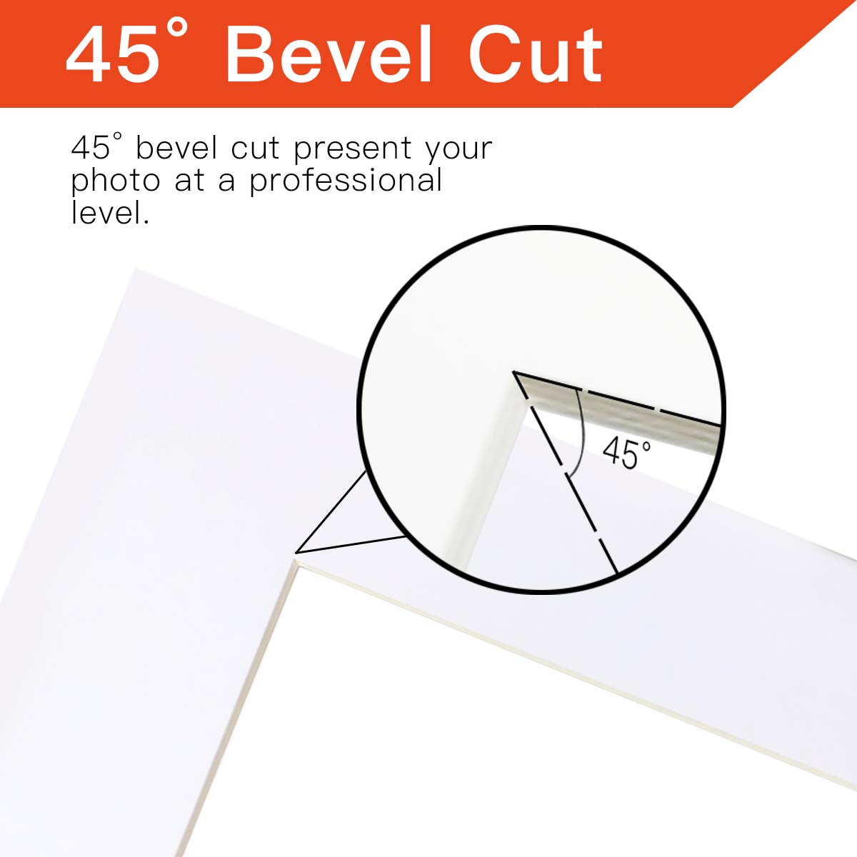 Betus 8x10 White Picture Mats, Acid Free, 1/16 Inches Thickness, White Core Bevel Cut Frame Mattes for 5x7 Pictures - Pack of 10