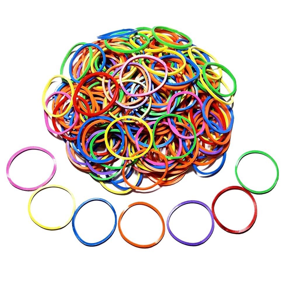 200 Pcs 2.5cm 1" Small Rubber Bands Bulk Elastic Wide Money Rubber Bands Stationery Holder Thermostability Rubber Bands Strong Elastic Band Loop Office Supplies (Rubber-200p)