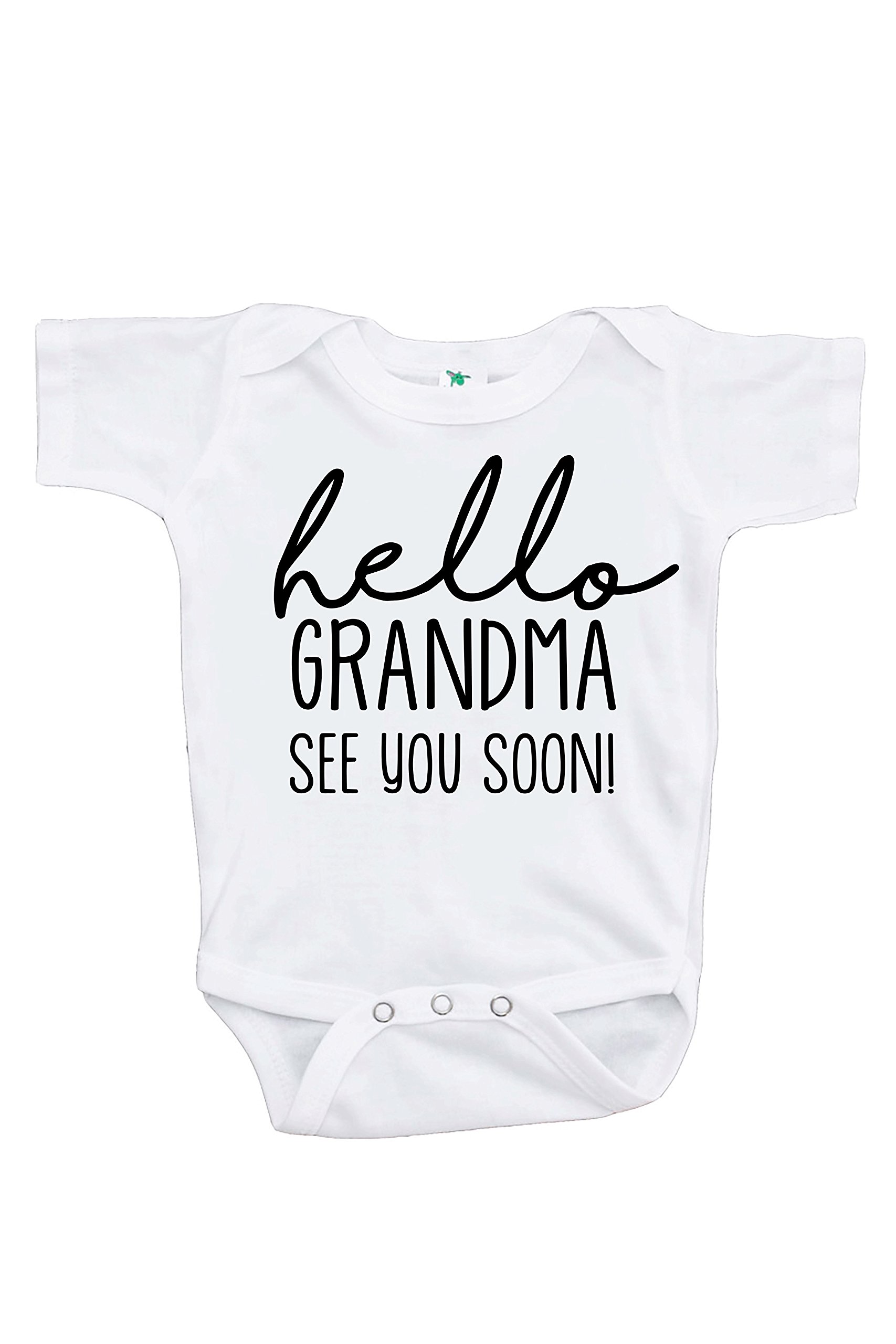 7 ate 9 Apparel Pregnancy Announcement Onepiece - Hello Grandma