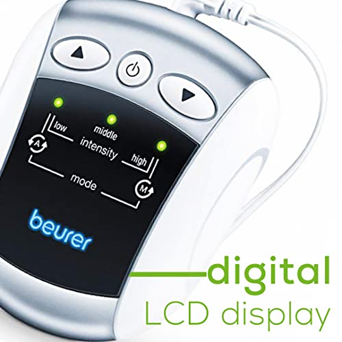 Beurer EM34 TENS Unit Muscle Stimulator, 2-in-1 Knee & Elbow TENS Machine, E-Stim Device for Knee Pain Relief with 25 Intensity Levels, Electric Massager with Universal Brace