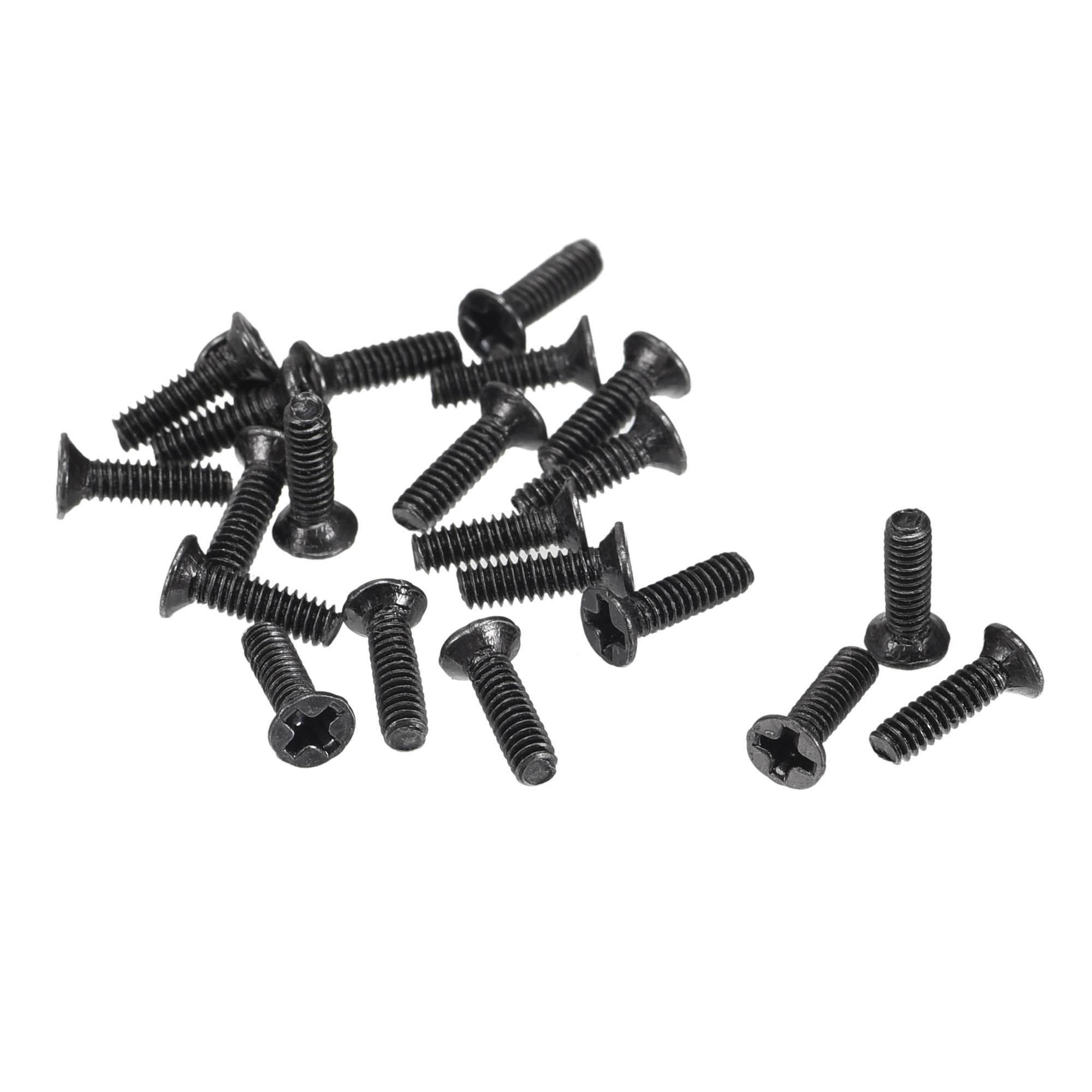 uxcell M2 x 7mm Phillips Screw Fastener Black for Laptop PC TV Fan Switch 150pcs