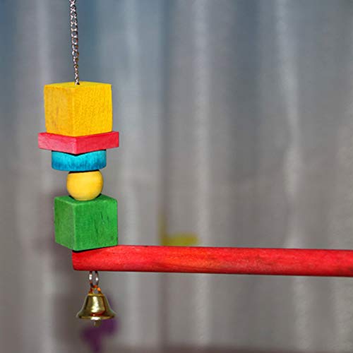 Balacoo Bird Cage Accessories Bird Toy Parrot Swing Perch Wooden Perch Toys for Medium and Large Parrots Cockatoo African Grey Macaws Bird Cage Accessories Bird Toy