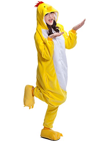 Adult Chicken Kigurumi Animal Costume Pajamas Homewear Lounge Wear XL Yellow