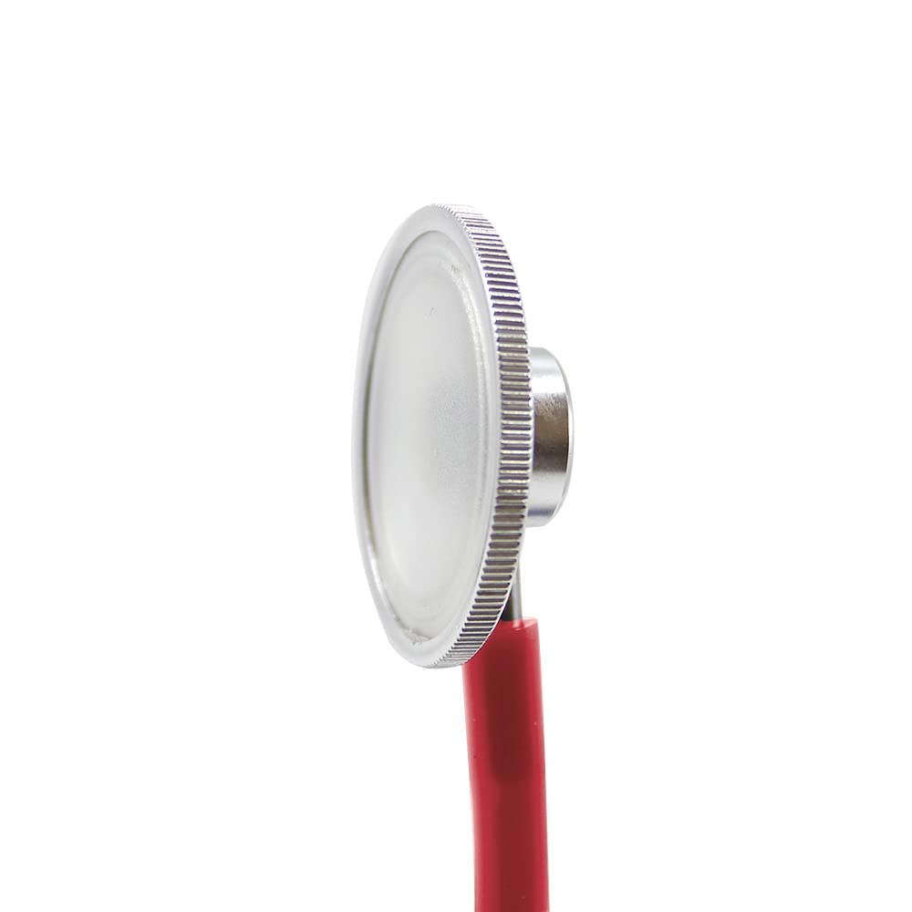 Dixie EMS Single Head Lightweight Stethoscope, Latex Free, for Doctors, Nurses, Students, Medical and Home Use - Red