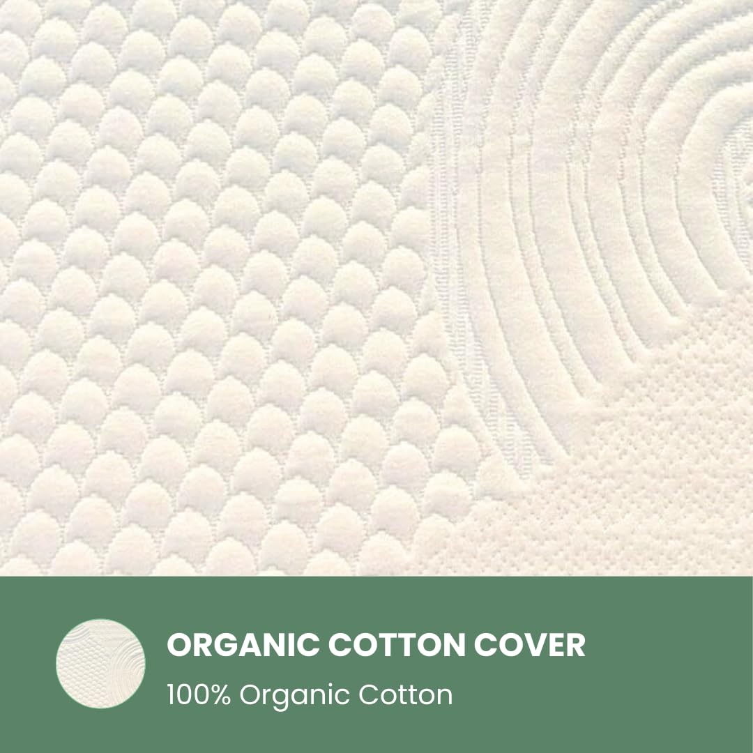 3" Inch Organic Latex Mattress Topper Pad with Organic Cotton Cover Protector (Twin XL Size, Medium) GOLS Certified, Back Pain Relief Support, Hypoallergenic, Cooling and Breathable