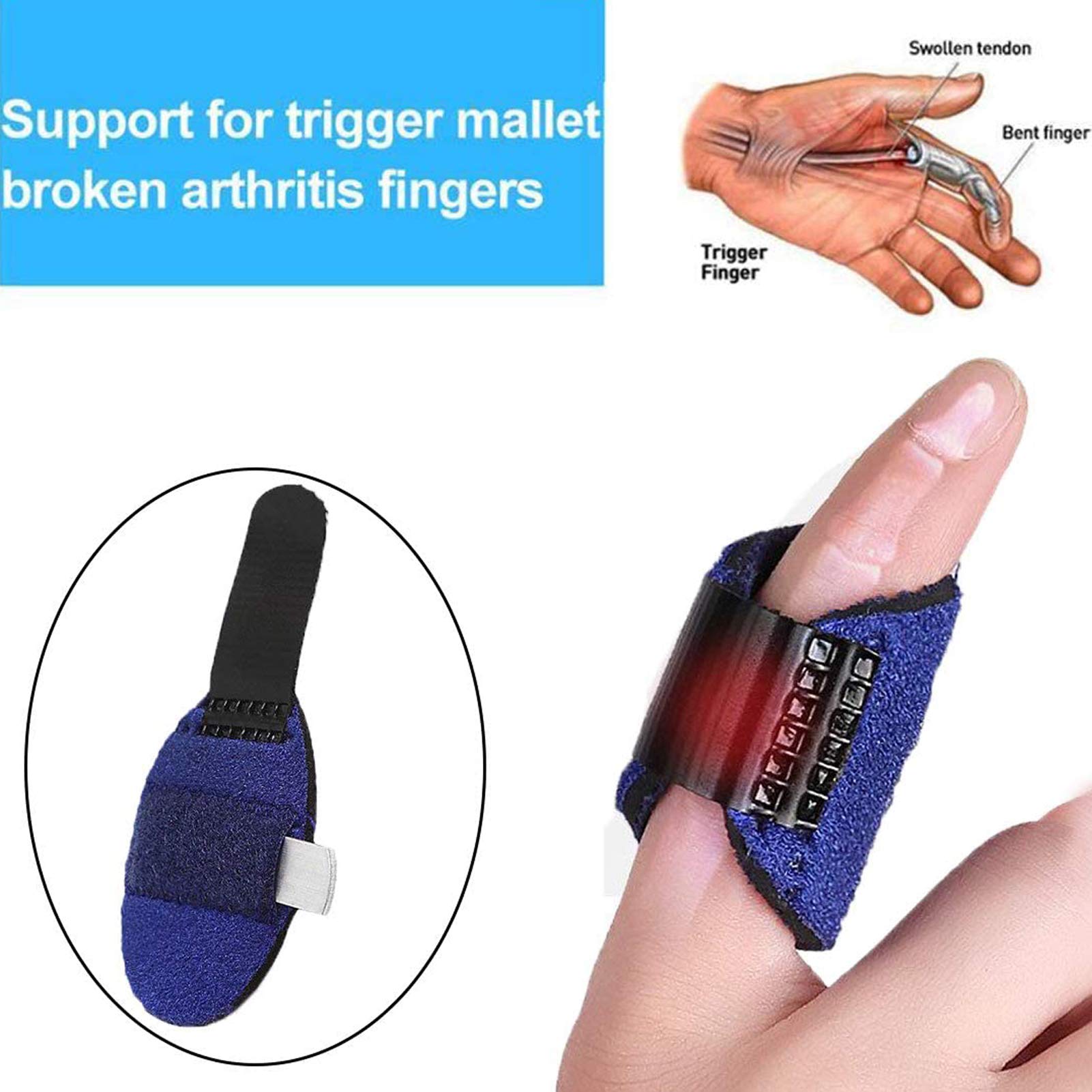 2 Pack Trigger Small Finger Splints with Aluminium Support, Mallet Pinky Finger, Little Finger Support Protector for Broken Pinky Finger, Trigger Finger, Arthritis Pain, Sport Injuries