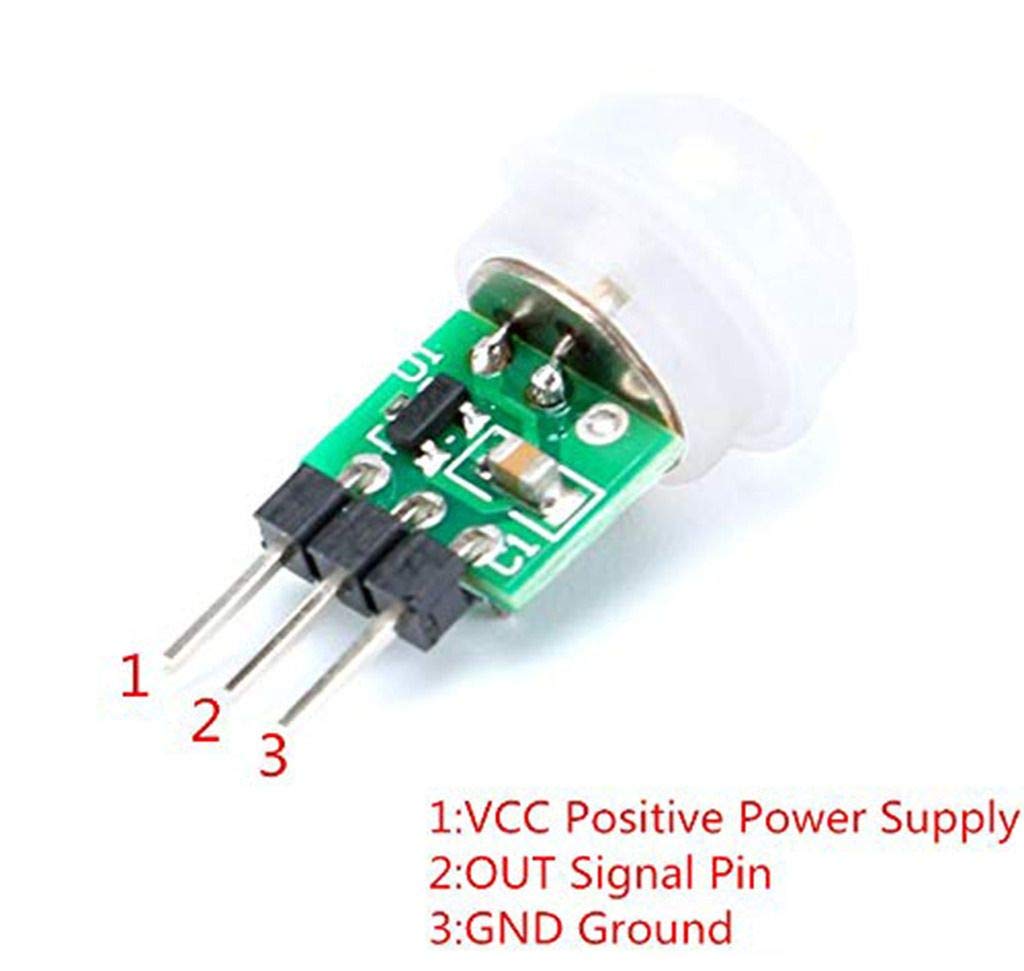 DAOKI 5PACK IR Human Sensor AM312 Mini Detector Module HC-SR312 Pyroelectric Infrared PIR Motion Automatic Detector DC 2.7 to 12V for Arduino 2 A1U2 with Dupont Wire