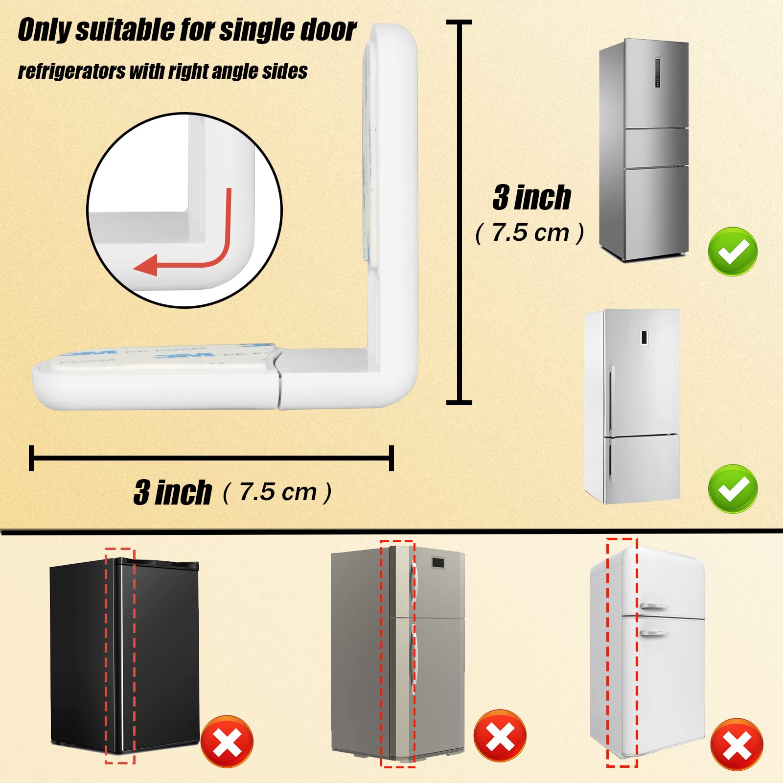 2 Pack Child Safety Refrigerator Lock for Home Fridge Freezer Door Proof Locks,Kids Safety Cabinet Locks,Anti-Opening Refrigerator Lock, with 3M Adhesive and Easy to Install