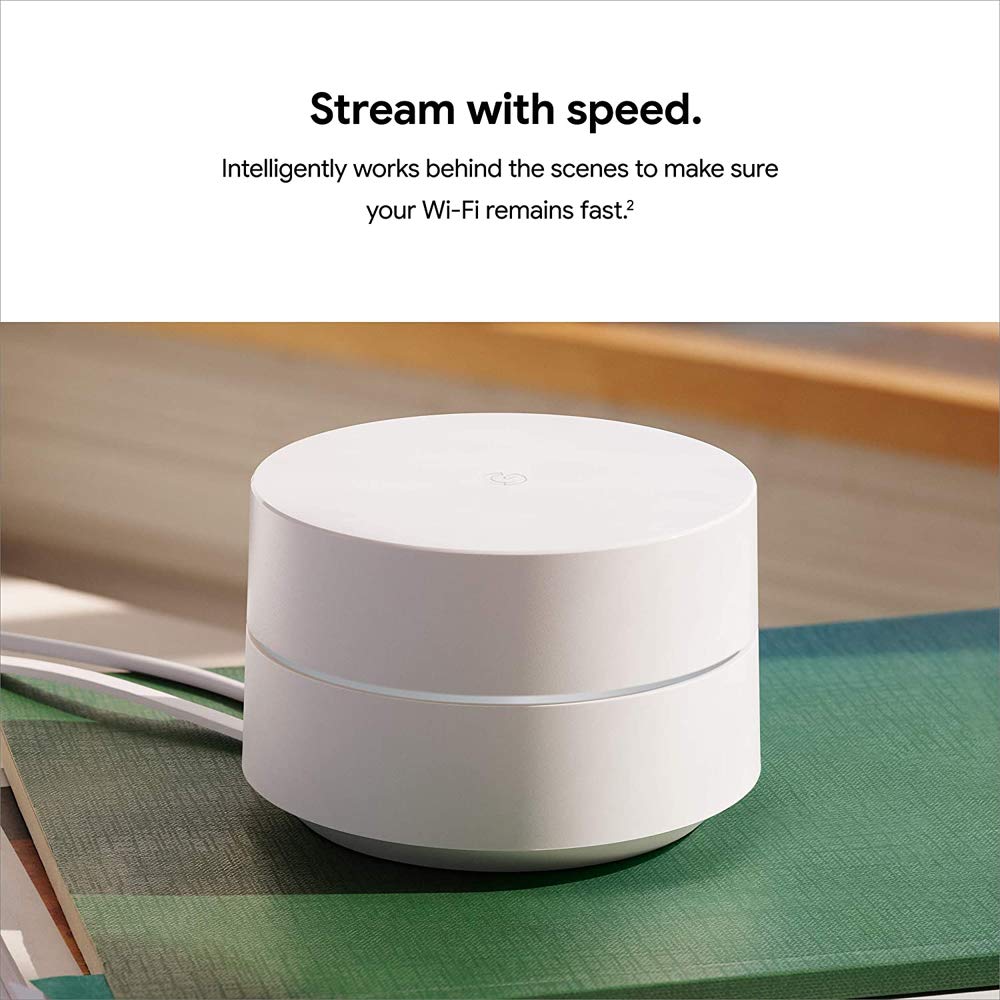 Google GA02434-US WiFi Mesh Network System Router AC1200 Point 3-Pack Bundle with 3X Deco Gear Google WiFi Outlet Wall Mount White and Professional Cable ZERObootCat6 Ethernet Patch Cable