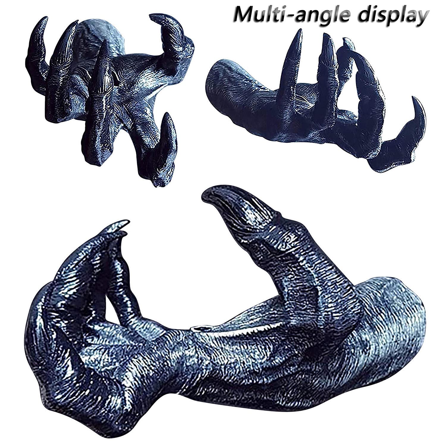 BAWAQAF, Witchs Demon Hand Statue Wall Hanging Ornament 3D Simulation Decorative Resin Art Open Hand Sculpture Statue Mythical Fantasy Home Decor,for Home Office Bar (Black)