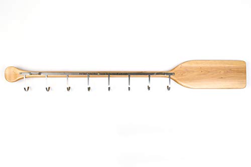 Coat Rack Wall Mount with 8 Hooks on Boat Paddle. Fun, Nautical Themed Clothes Hanger. Makes a Great Gift. Fully Assembled. Mount on Wall or Door in Mudroom, Entryway, Bathroom, Bedroom. Color: Navy