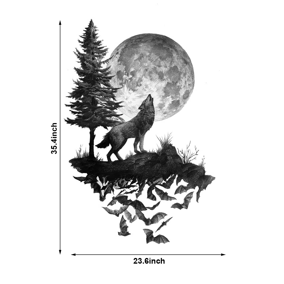 NEWCOMDIGI Wall Decals, Wall Art Stickers, Wall Décor for Bedroom, Living Room, Playroom, Gaming Room, TV Background, Kids Nursery, Apartment, Dorm (Wolf)
