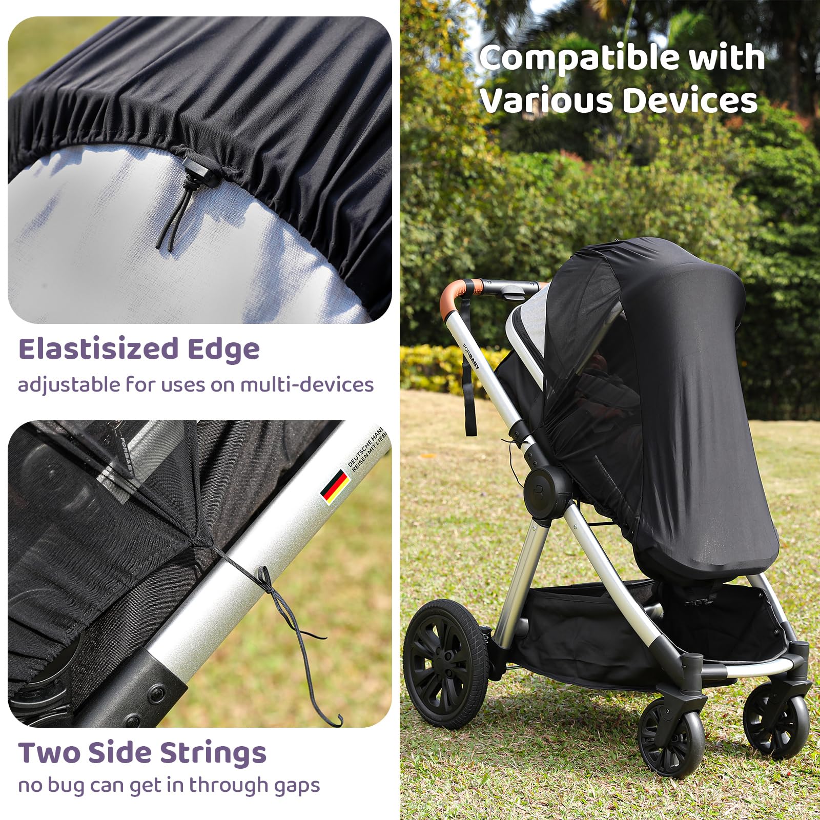 Bayan Stroller Sunshade Baby Car Seat Sun Shade Cover-Effective UV Rays Cut Design-Blocks 95.76% UVA and 95.87% UVB