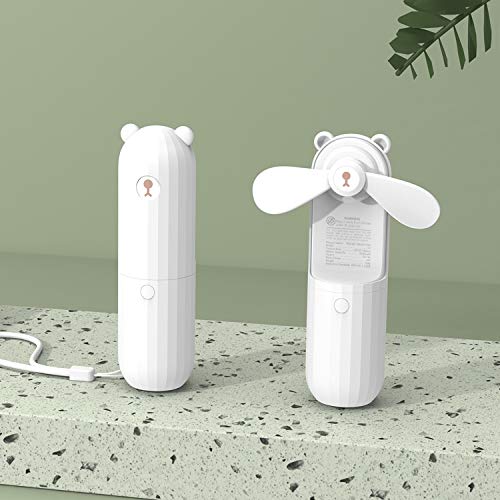 Handheld Fan Portable Mini Fan Portable Fan Rechargeable Usb Fan personal Fan Ideal Battery Operated Fan Suitable for Men Women Child Indoor Outdoor Use Adjustable Speed Rechargeable Fan(White-1pcs)