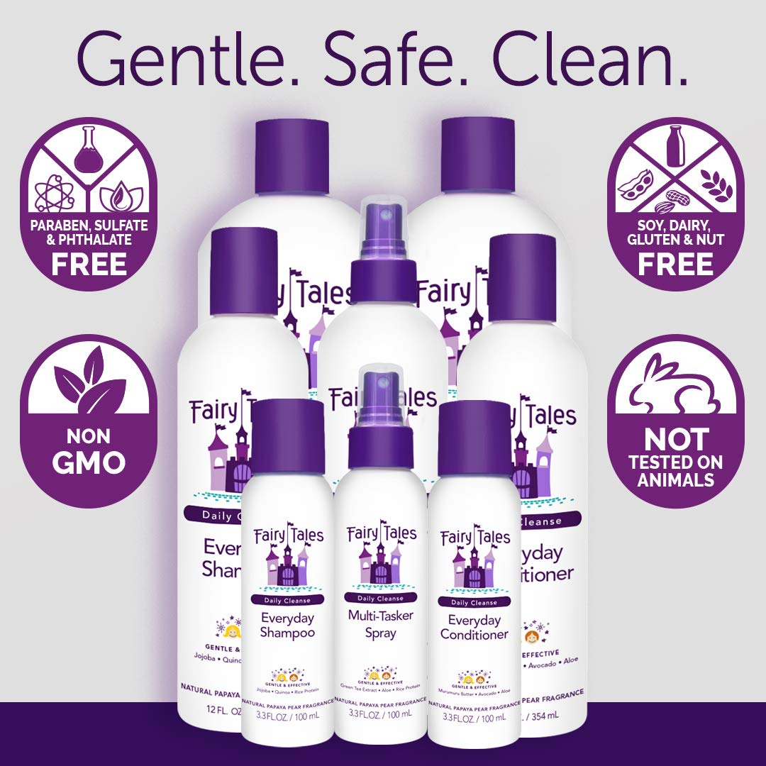 Fairy Tales Daily Cleanse Everyday Kids Shampoo - Gentle Natural Defining Shampoo, Tangle Free, Moisturizing and Hydrating Formula, Paraben Free - 12 oz