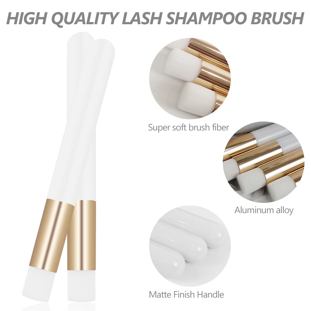30pcs Lash Shampoo Brushes, Peel off Blackhead Removing Brush Tool, Eyelash Extensions Nose Pore Deep Cleaning Brush, Facial Cleansing Brushes, Cosmetic Lash Cleanser Brush (White)
