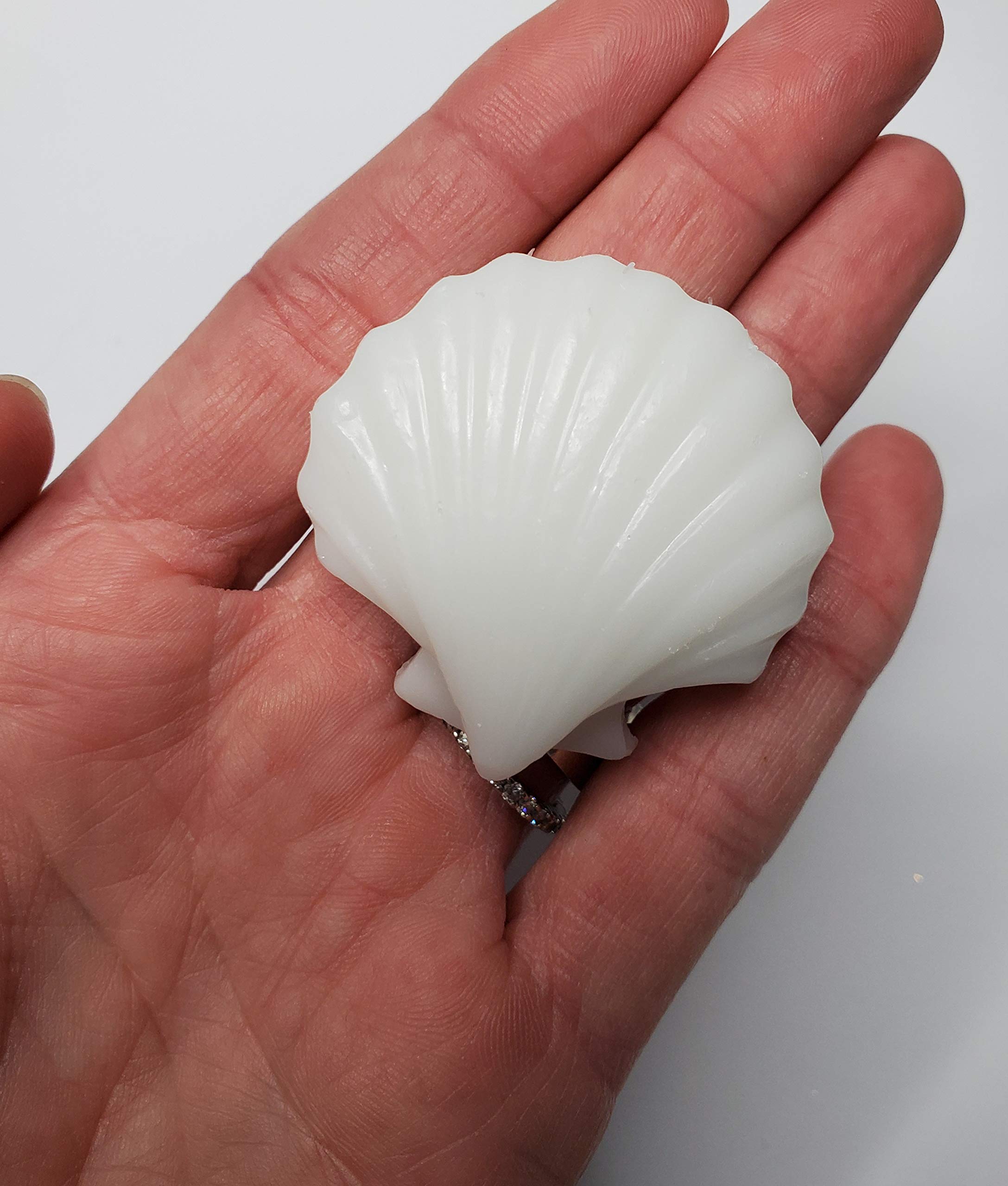 ABB Inc White Seashell Soaps for Nautical or Beach Theme Bridal Shower, Wedding or Baby Guest Bath, Beach Scented Glycerin - Pack of 20
