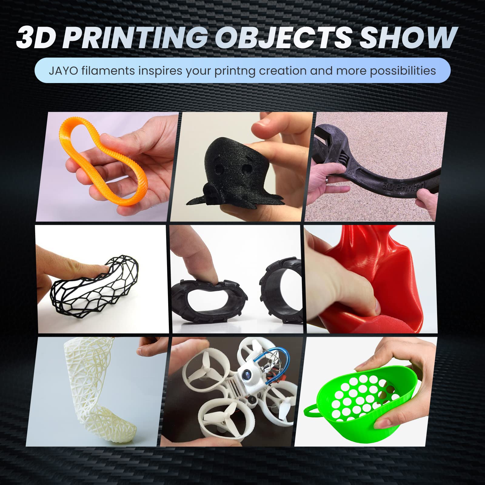 TPU Filament 1.75mm, JAYO Flexible 3D Printer Filament TPU Shore 95A, 0.5 KG Spool TPU Red, Dimensional Accuracy +/- 0.03 mm