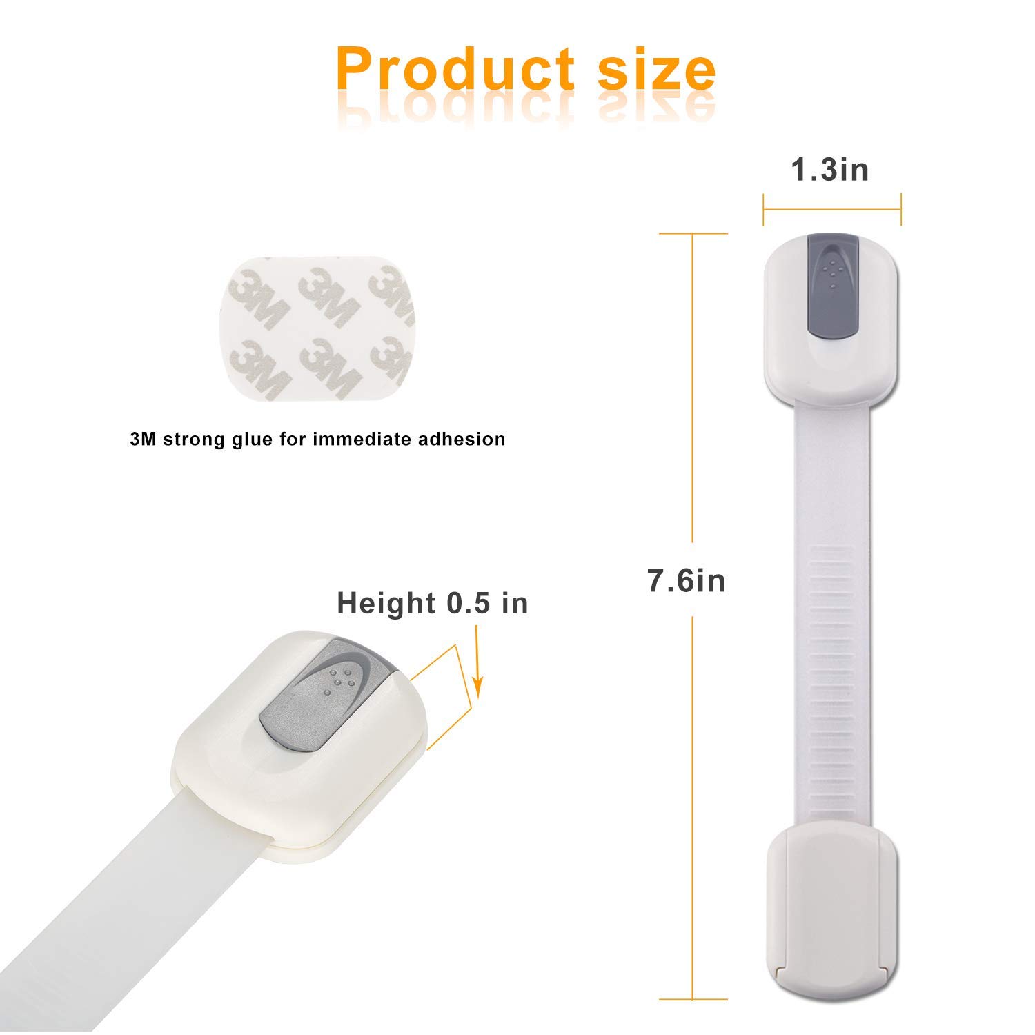 Baby Proofing Magnetic Cabinet Locks - 12 locks + 2 keys bundle with 2 Pack Fridge Child Safety Locks