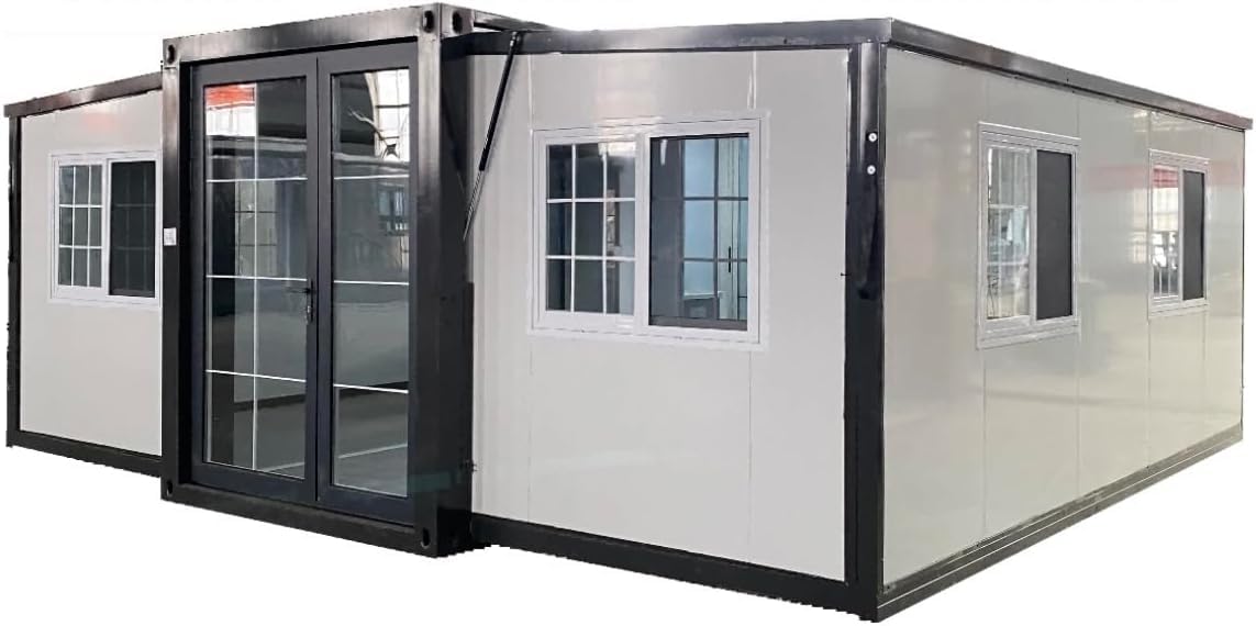 30FT 2 Bedroom Prefab House Tiny Homes to Live in for Adults Kits casas prefabricadas para Vivir Mobile Home Mini Modular Foldable Container House for Sale 1:20 Model with Kitchen, Bathroom, Sofa Bed