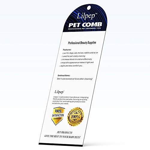 Pet steel comb grooming comb, double-sided stainless steel dog comb, available in 2 different sizes, Lilpep is used for cleaning and massage, grooming, removing tangles, suitable for pet cats and dogs