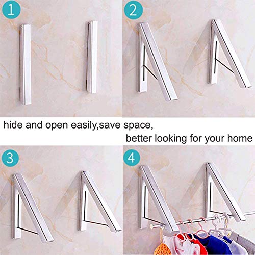 EOPRO Wall Mounted Drying Rack, Clothes Drying Rack Hanger, Closet Organizers and Storage with Aluminum, Folding Coat Rack Shelf Storage Organizer Space Saversā¦