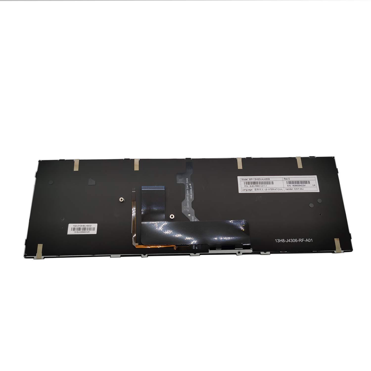 New Laptop Replacement Gaming Keyboard for Clevo Sager P650 P650SE P655SE NP8652 NP8650 NP8670 NP8671 MP-13H83USJ430B 6-80-P6500-013-1 US Layout with Backlight