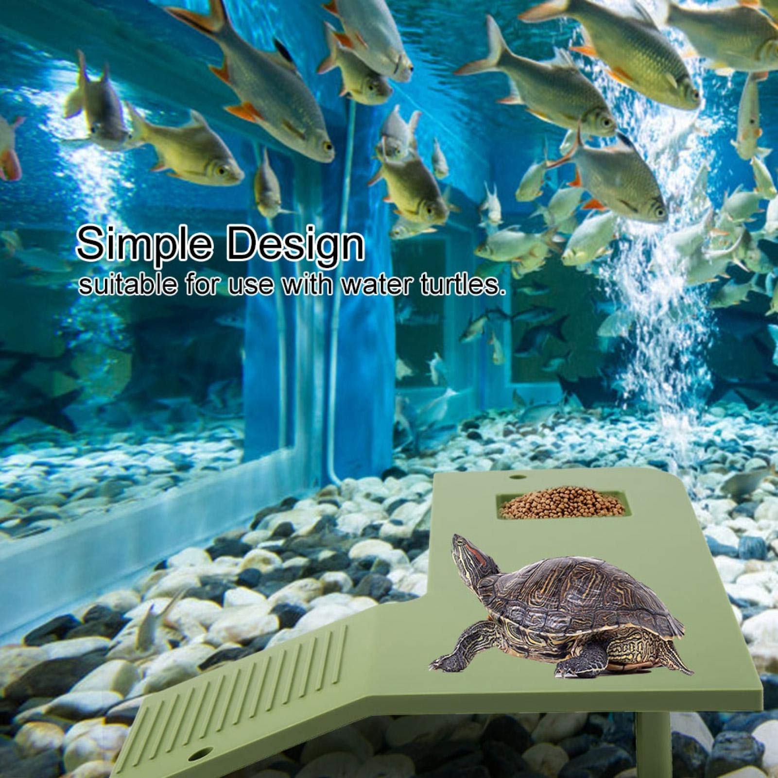 Restokki Turtle Frog Floating Island Aquatic Pet Reptile Aquarium Floating Island Habitat Supplies Aquarium Ornament(Green)