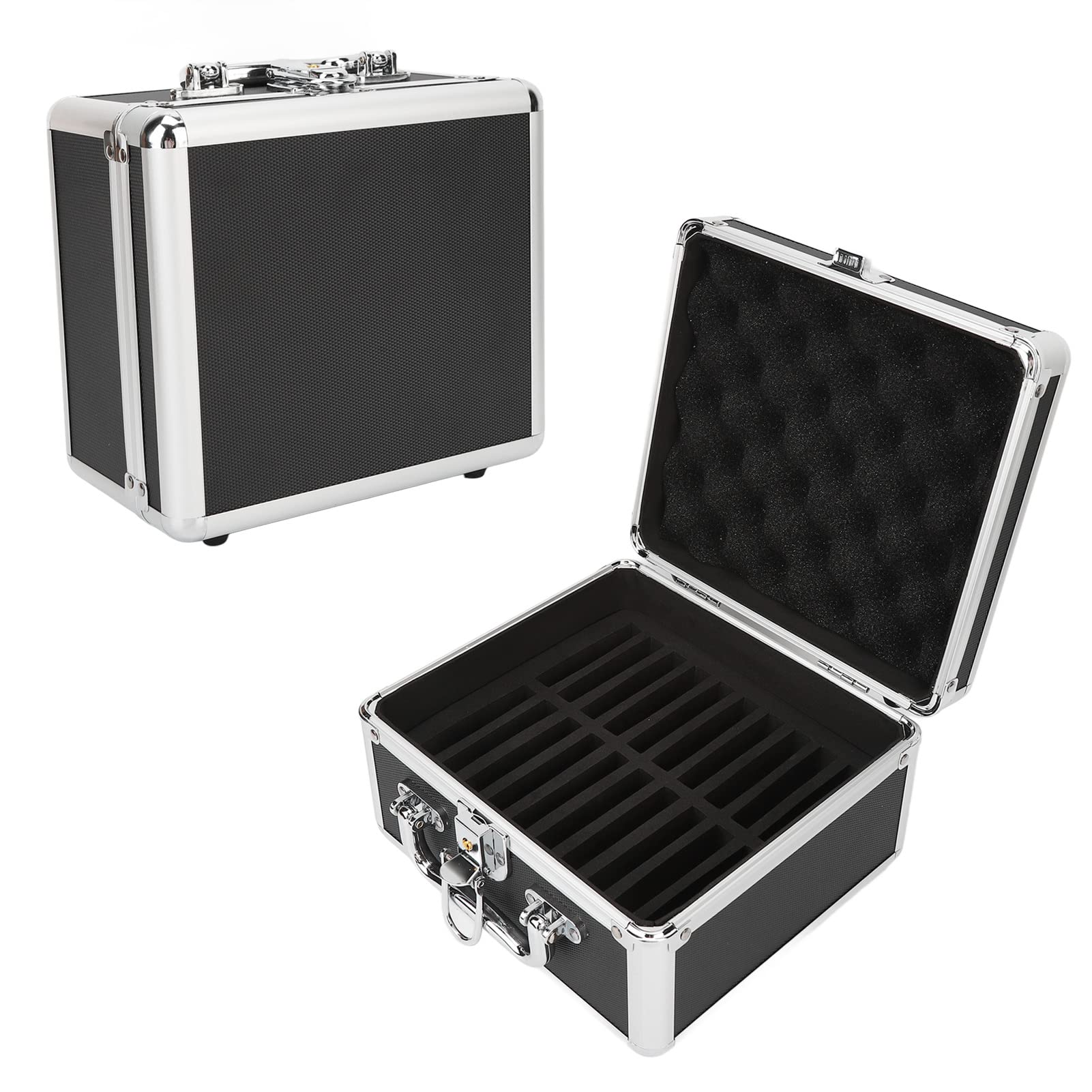 20 Bays Double Protection Hard Drive Protection Box with Security Lock,2.5in Handle HDD Storage Box Suitcase,Fit for Internal Hard Drive