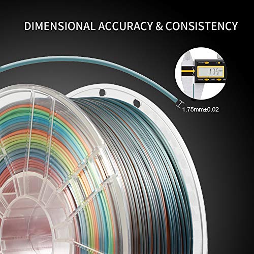 Silk Rainbow PLA 3D Printer Filament 1.75mm,NovaMaker Shiny Multicolor PLA Filament, 1kg Spool(2.2lbs), Dimensional Accuracy +/- 0.02 mm, Fit Most FDM Printer