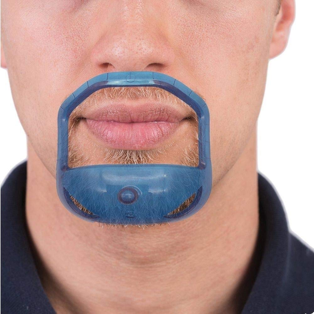 Sasha Square Goatee Shaper for Men, Beard Grooming Kit for Men, Barber Accessories, Beard Shaper for Men, Saves Time & Gives You Perfect Symmetric Beard (Blue)
