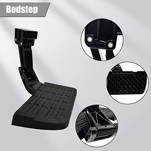 75312-01A 7531201A Truck Bed Side Step Retractable Bumper Step for F150 Pick up Truck 2015-2020 Bumper Step Tailgate Step Truck Bed Step,Black