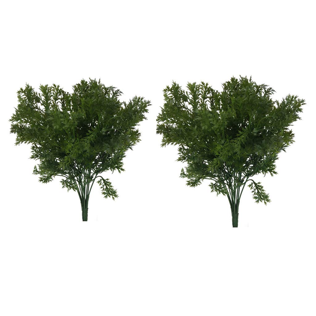 2 Bunches Plastic Artificial Parsley Grass Rosemary Plants fit for Home Garden Decoration