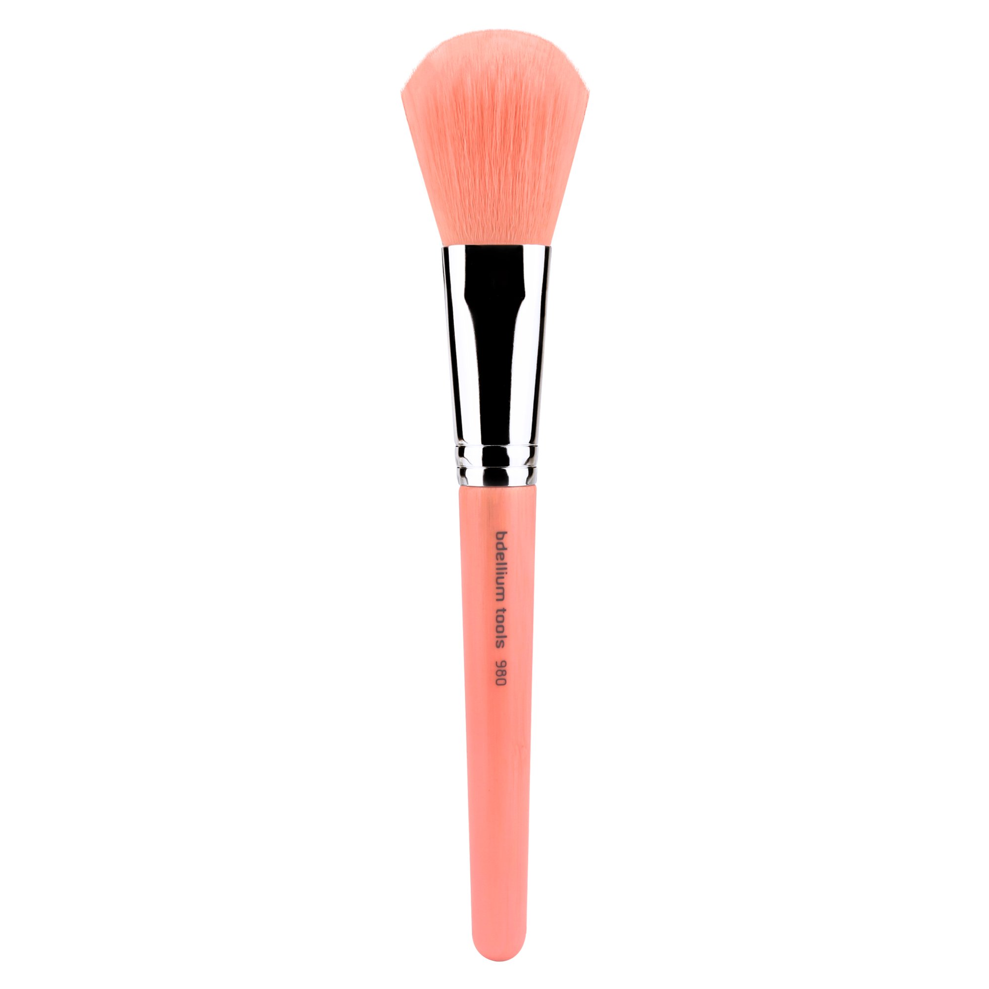 Bdellium Tools Professional Makeup Brush - Pink Bambu Series 980 Large Natural Powder - With Soft Synthetic Fibers, For Airbrushed Finish (Pink, 1pc)