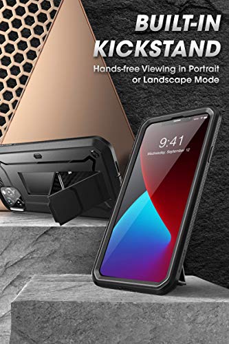 SUPCASE Unicorn Beetle Pro Series Case for iPhone 12 Pro Max (2020 Release) 6.7 Inch, Built-in Screen Protector Full-Body Rugged Holster Case(Black)