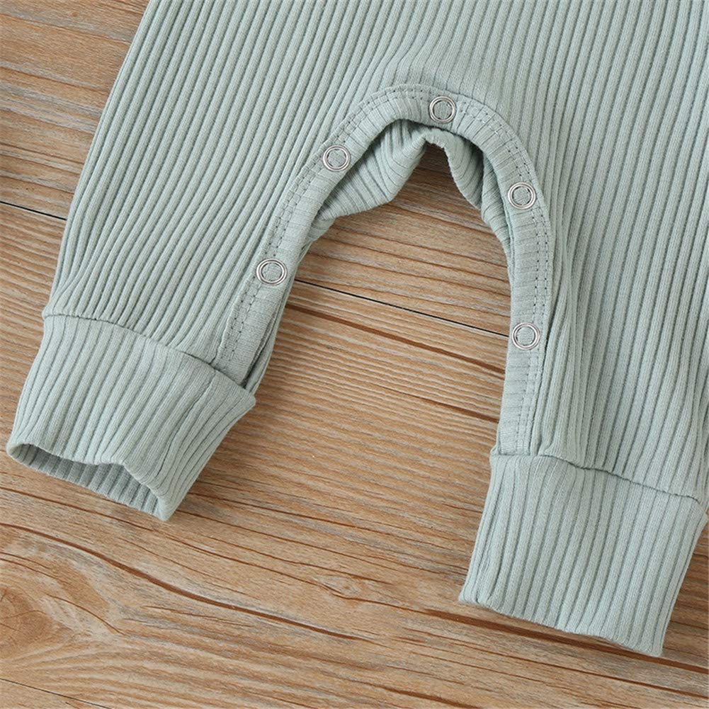 niceclould Newborn Baby Boy Girl Knitted Romper Jumpsuit Solid Long Sleeve Legging Bodysuit Playsuit Clothes Winter 0-18M (Light Green, 0-3 Months)