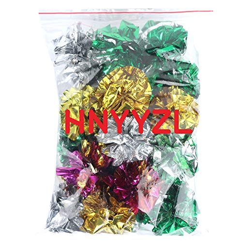 Bestsupplier 25 Pack Crinkle Balls Cat Toys - Original Mylar Crinkle Balls Cat Toys(Random Color)