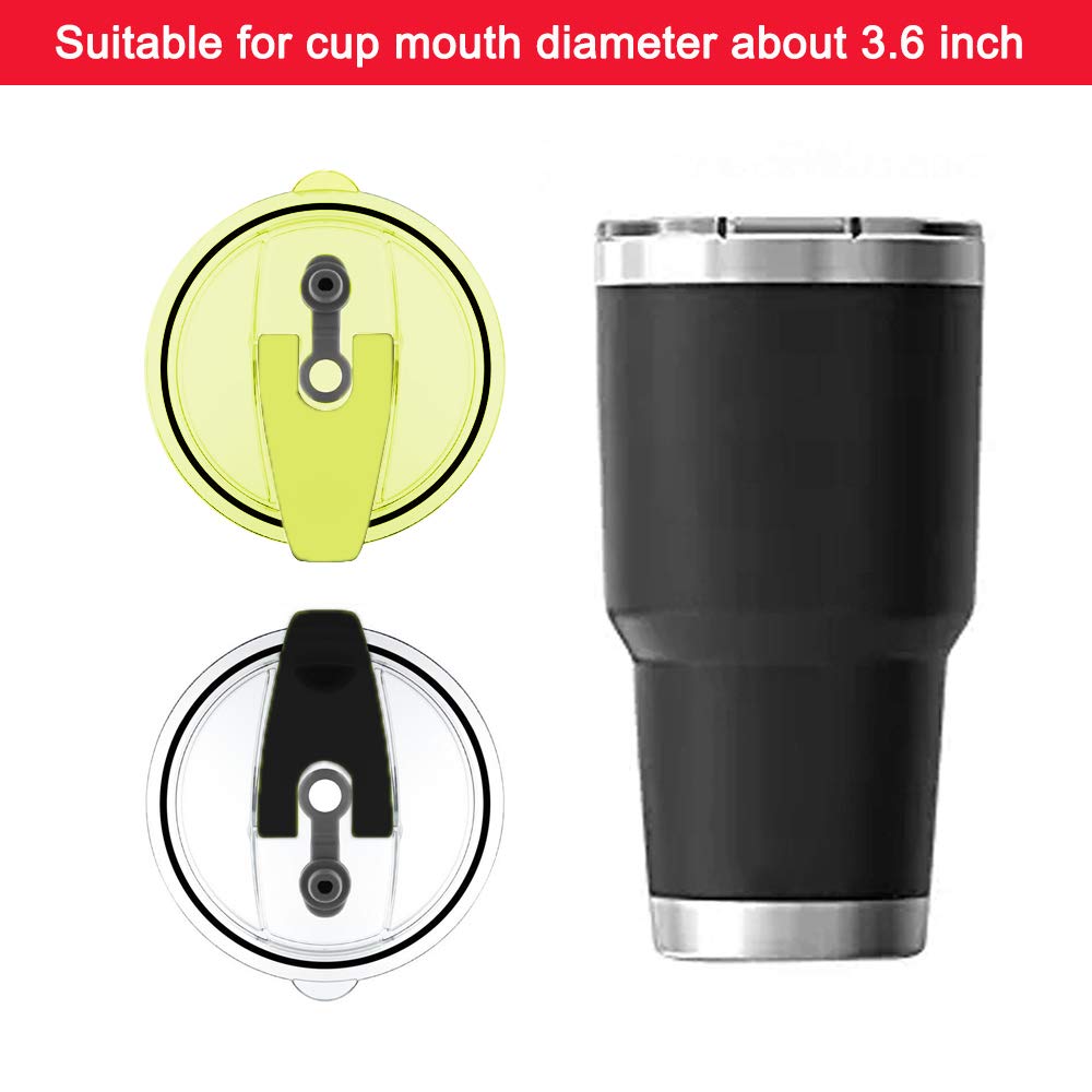 2 Pack Spill-proof Splash Resistant Lids,30 oz Tumbler Lids, Fits for YETI Rambler, Ozark Trail, Old Style Rtic and More(Pure Green+Black)