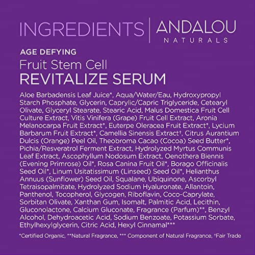 Andalou Naturals Fruit Stem Cell Revitalize Serum, 1.1 Fl Oz