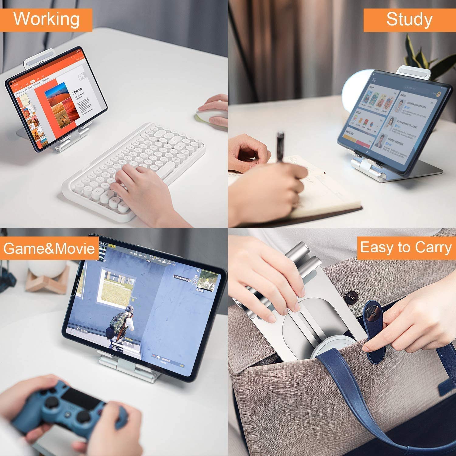Nillkin Wireless ipad Charger Tablet Stand - 2 in 1 Charging Dock For iPad Pro 12.9/iPad Pro 11, ipad 8/7/6/5 Gen, Air 4/3, Mini 4 3 2, Samsung Tab S7/S6/S5e
