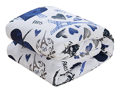 Chic Home Le Marias 9 Piece Reversible Comforter Paris is Love Inspired Printed Design Bed in a Bag-Sheet Set Decorative Pillows Shams Included Size, Queen, Navy