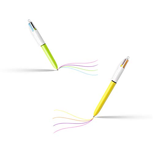 BIC 4 Colours Ball Pens - Purple Pen Holder of 6