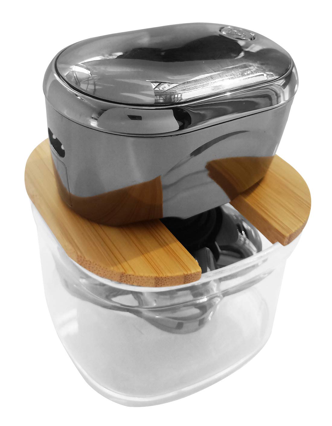 FitSand Bamboo Shaver Rinse Stand Compatible with Skull Shaver Pitbull Silver PRO, Pitbull, Palm, Butterfly Kiss, Butterfly Pro and Bald Eagle Shavers