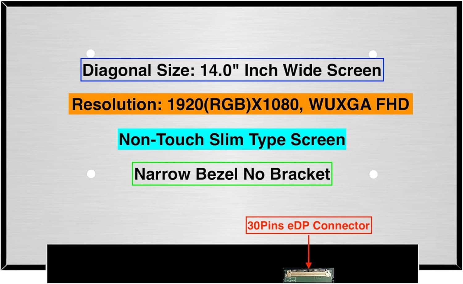 EM EMAJOR TECH New Screen Replacement for Lenovo FRU 01YN154 01YN155 01YN156 1920X1080 FHD Non-Touch LCD LED Display with Set of Adhesive Tap