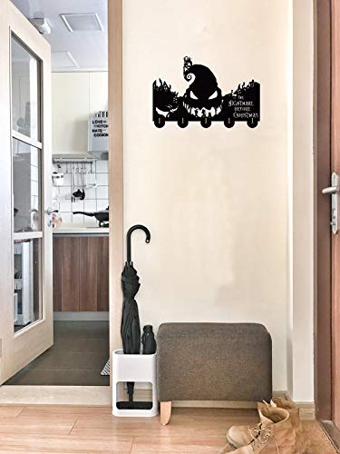 Nightmare Before Christmas Key Hooks-Jack Skellington Wall Hooks Heavy Duty 20LB(Max),Jack Wall Décor,Wood Coat Hooks, Key Holder,Key Hanger for Wall、Entryway and Kitchen