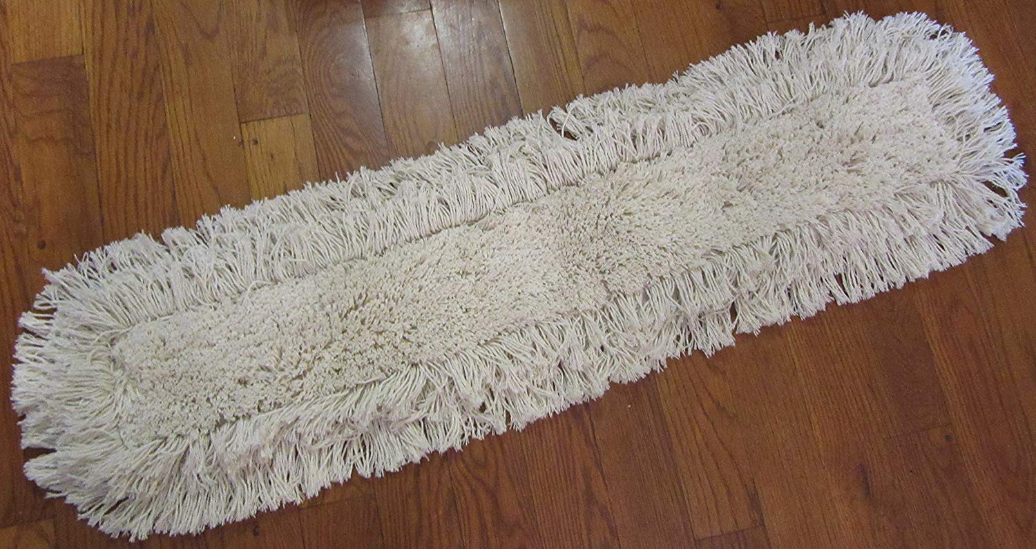 36" Industrial Strength Washable Cotton Microfiber Dust Flat Mop Head Refills Pack of 2 for Hardwood Tile Hardwood & Stone Floors