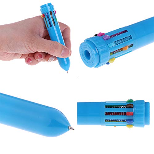 30 Packs Neon 10-in-1 Mini Shuttle Pens Plastic Retractable Ballpoint PensĀ for Kids Students Gift Office School Supplies,6 Colors