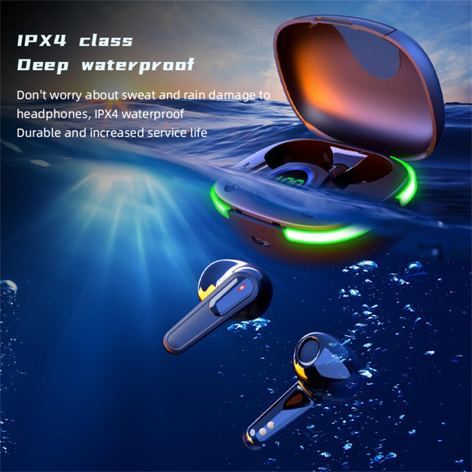 2022 New Bluetooth Earbuds Wireless Earbuds Bluetooth 5.1 Digital Display Noise Reduction Bluetooth Headset Wireless Earbuds Headset for Sports and Gym