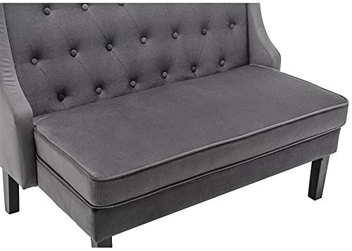 Andeworld Modern Loveseat Settee Button Tufted Sofa Couch Upholstered Banquette Dining Bench Living Room Funiture,Grey